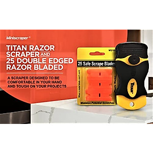 25 Plastic Double Edged Razor Blade and Titan Razor Scraper