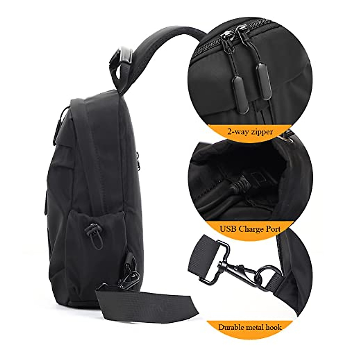 Honebear Crossbody Sling Backpack Sling Bag Sling Crossbody Backpack Shoulder Bag for Men Women, Lightweight One Strap Backpack Sling Bag