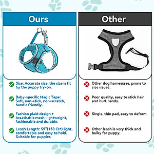 Small Dog Harness and Leash Set, No Pull Adjustable Reflective Breathable Mesh Step in Dog Harness Easy Walk Dog Harness for Extra Small/Small Medium Dog Cats Puppy Outdoor Hiking Training (Pink XXS)