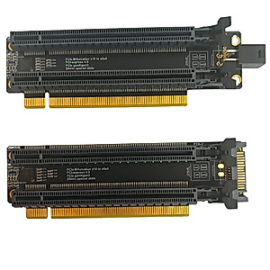 JMT PCI-E 4.0 x16 1 to 2 Expansion Card Gen3 Split Card PCIe-Bifurcation x16 to x8x8 with 20mm Spaced Slots CPU4P Power Supply Port (+4Pin Cable)