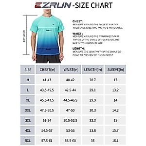 EZRUN Men's Swim Shirts Rash Guard Short Sleeve UPF 50+ UV Sun Protection SPF Shirt Quick Dry Swimming Fishing Water Beach T Shirts(Green Gradient,XL)