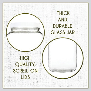 kitchentoolz 1 Gallon Extra Large Glass Mason Jar - Wide Mouth with Airtight Lid - Safe Container for Fermenting, Pickling, and Storing