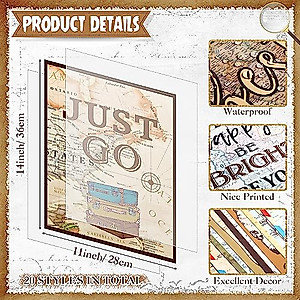 Pasimy 20 Pcs Travel Map Motivational Wall Decor Travel World Inspirational Bulletin Board Posters Positive Travel Themed Classroom Decorations Inspirational Posters for School Office Travel Party