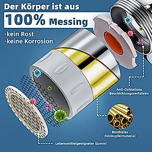 Faucet Extender Aerator Attachment, Sink Faucet Universal 1440 Rotation Sprayer Attachment, Kitchen Bathroom Faucet Extension（Black） (Silver)
