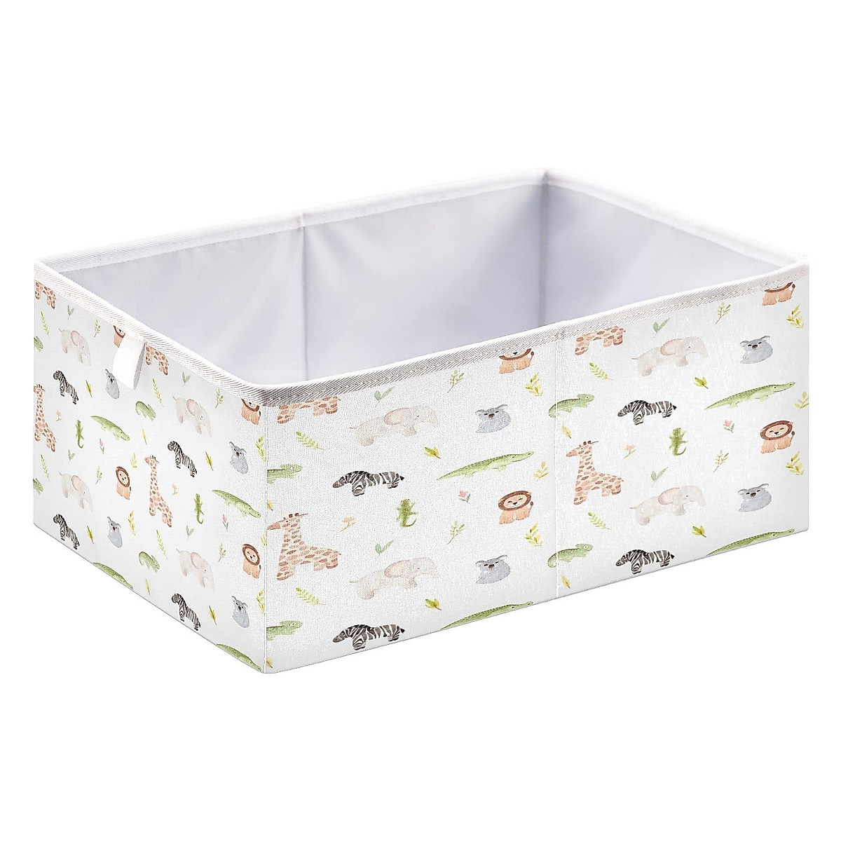 Kigai Safari Animals Rectangular Storage Bins - 16x11x7 In Large Foldable Storage Basket Fabric Storage Baskes Organizer for Toys, Books, Shelves, Closet, Home Decor