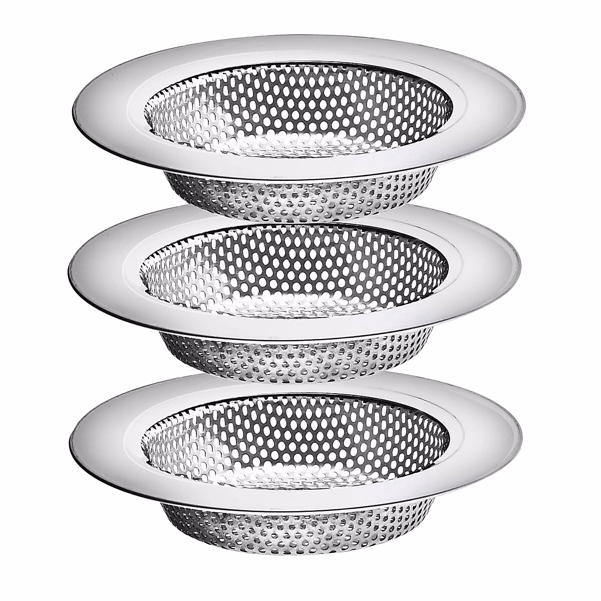 3PCS - Windran Kitchen Sink Drain Strainer, Upgraded Double-Layer Safe Design for Most Kitchen Sink Drain Basket, (4.5 Inch)