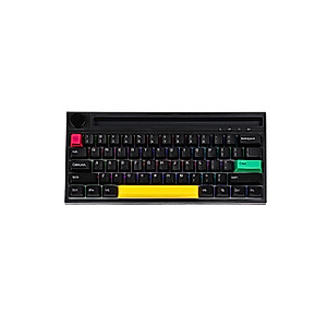 YUNZII Ajazz K620T Wireless Mechanical Keyboard with Integrated Stand Phone Holder with 61 Keys，RGB Backlit, Volume Botton, and PBT Keycaps for Win/Mac/Gaming (Blue Switch,Black)