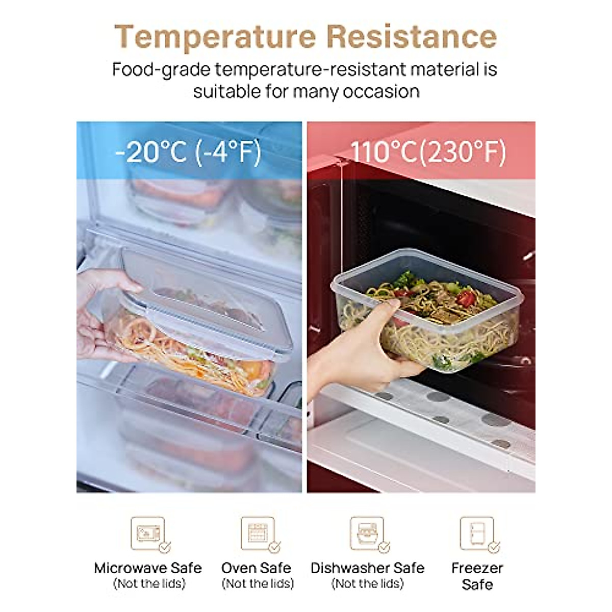 Kootek Food Storage Containers 21 Pack with Lids, Kitchen Airtight Meal Prep Container Reusable Pantry Organization and Storage Plastic Lunch Box Leak Proof Microwavable Dishwasher Safe