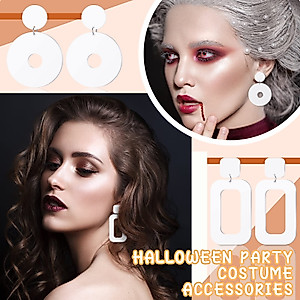 3 Pairs Retro Acrylic Earrings 70s 80s Outfit Costume Accessories Double Love Heart Halloween Christmas Dangle Earrings Disco Ball Neon Earrings for Women Gifts