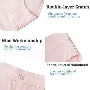 COSOMALL Women's Cotton High Waisted Underwear Ladies Soft Full Briefs Panties Multipack (Multi-B M)