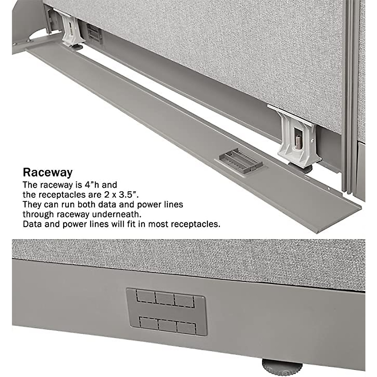 GOF 4Ft Single Office Partition, Large Fabric Room Divider Panel, Custom Built Workstation (48" w x 48" h)