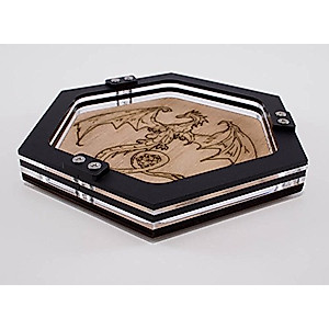 Mini Dragon Dice Tray by C4Labs Laser Etched Wood