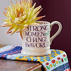 Emma Bridgewater Handmade Ceramic Purple Toast Strong Women Script Gift Half-Pint Coffee and Tea Mug