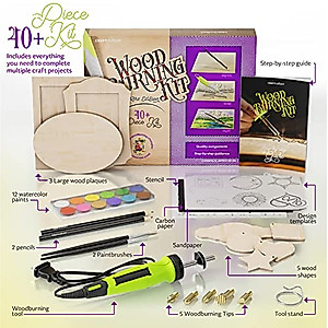 Craft Culture Beginners Wood Burning Kit for Kids and Teenage Boys & Girls Cool Gifts for Boy or Girl Craft Projects Gift Idea for Older Children Teen Woodburning DIY Hobby Kits Art Crafts Activities