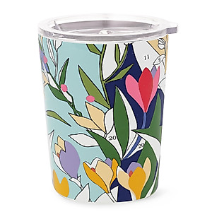 kate spade new york Small Insulated Stainless Steel Tumbler, 12 Ounce Double Wall Travel Coffee Cup with Lid, Paint by Numbers