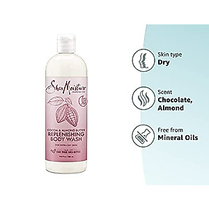 SheaMoisture Body Wash Extra Dry Skin Replenishing Cocoa Almond Cruelty Free Body Wash Made with Fair Trade Shea Butter 19.8 oz