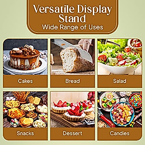 Acacia Wood Cake Stand with Clear Acrylic Dome Cover - 6-in-1 Multifunctional Cake Holder, Serving Platter, Salad Bowl, Punch Bowl, Veggie Stand, Snack Tray - Extra Large Cake Platter,