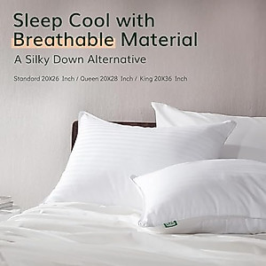 Premium King Size Bed Pillows - Set of 2, 20"x36", Cooling Hotel Quality, Down Alternative, Medium Firm Support, Ideal Gift for Back & Side Sleepers
