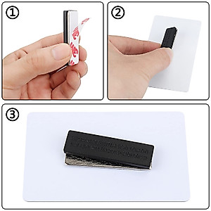 DIY Name Badges, Wisdompro 10 Set White Printable Blank PVC Badges (3.38 x 2.13 Inch) with Magnetic Name Tag for Jacket, Lapel,or Shirt - No Holes in Your Fine Jackets or Shirts