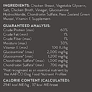 Dogswell Jerky Hip and Joint Dog Treats Grain Free Made in USA Only, Glucosamine and Chondroitin, 24 oz Chicken