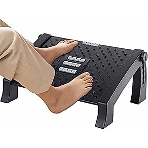 Foot Rest,6 Height Adjustable Foot Rest for Under Desk at Work,Ergonomic Under Desk Footrest with Massage Particle and Rollers,Office Under Desk Foot Stool for Promote Leg Circulation,Relieve Pressure
