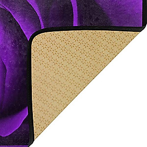 CaTaKu Romantic Purple Rose Area Rug 39x20 Inches Polyester Area Rug Floor Rug Runner Washable Carpet Mat for Kitchen Dinning Room Home Decorative