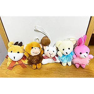 SOFLIY 48Pcs Mini Plush Animal Toy Set,Cute Animals Keychain Decoration for Kids ＆ Adult，Goodie Bag Fillers, Carnival Prizes，Small Stuffed Animal Bulk for Boys Girls，Party Favors