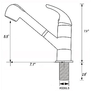 XZRWYB Best Modern Commercial Stainless Steel Single Lever Single Handle Pull Out Sprayer Prep Kitchen Sink Faucets, Brushed Nickel Finished