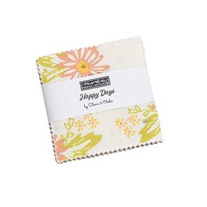 Happy Days Mini Charm Pack by Sherri & Chelsi; 42-2.5 Inch Precut Fabric Quilt Squares