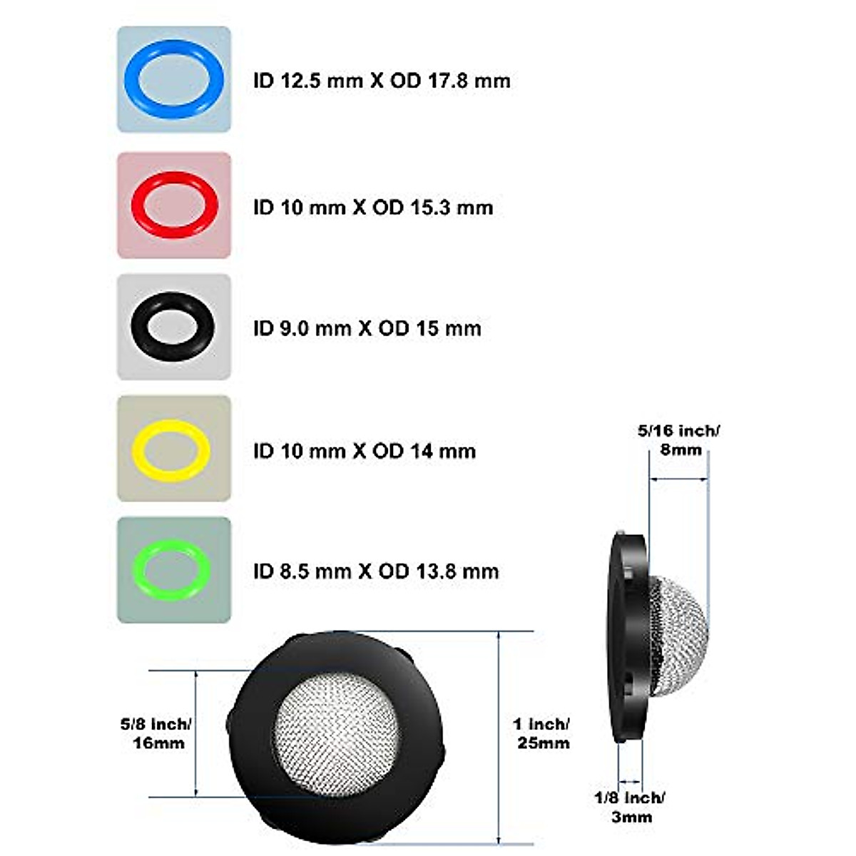 24 Pack O-Ring Power Pressure Washer Kit 6 Sizes for Power Pressure Washers, Pump, Hose, Gun, Wand and Lance