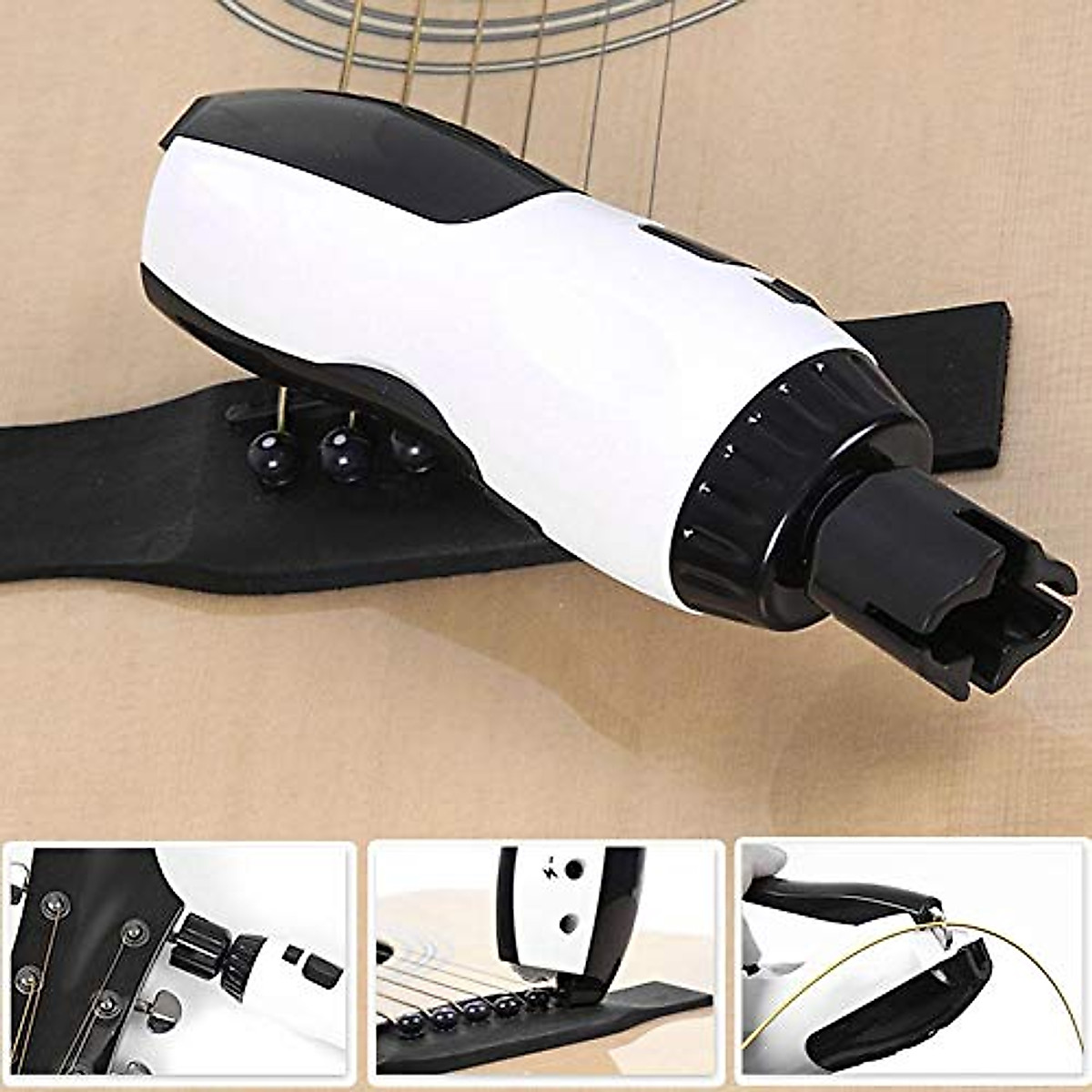 3 in 1 Electric Guitar String Winder Restringing Tool Strings Cutter Bridge Pin Puller for Guitar Bass Banjo Performance Accessories