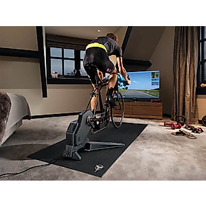 GEWAGE Bike Mat 31.5" x 59"- Exercise Stationary Bike Mat Use on Hardwood Floor - Heavy Duty Cycling Trainer Floor Mat for Spin, Peloton, Stationary, Exercise Bike (31.5" x 59") Black