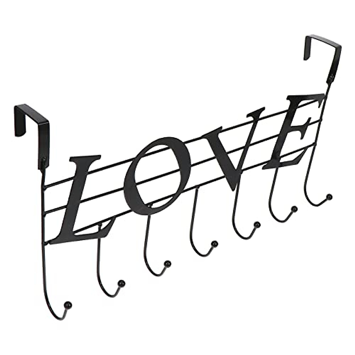 Healifty 1pc Storage Over Hook Hats Livingroom Mudroom Door Rails Towel Hanger Jackets Punching- free Decor Iron Hanging Home Metal Shop Clothes Wall Art Gadget Love Duty Hangers The