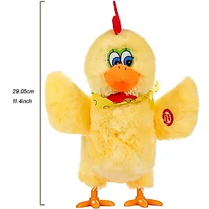 Plush Chicken Laying Eggs Toy Electric Stuffed Animal Crazy Chick Doll with Sound Music for Boys Girls (29.05cm)