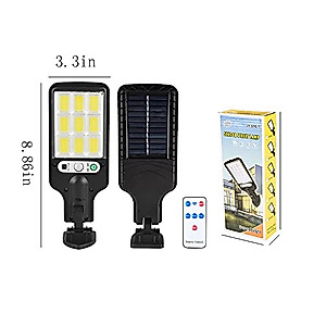 3 Modes IP65 Waterproof Durable Outdoor Solar Powered Street Lights Dusk to Dawning with Motion Sensor LED Floods Light for Yards, Farms,Parking Lot, Drive-Way (A)