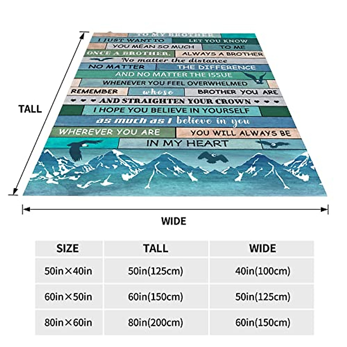 JOPJOLIW Gifts for Brother Adult-Big Brother Gift Fathers Day to My Brother Gifts from Sister-Gifts for Brother 60" x 50" Blanket-Fathers Day Birthday Graduation Gifts for Brother