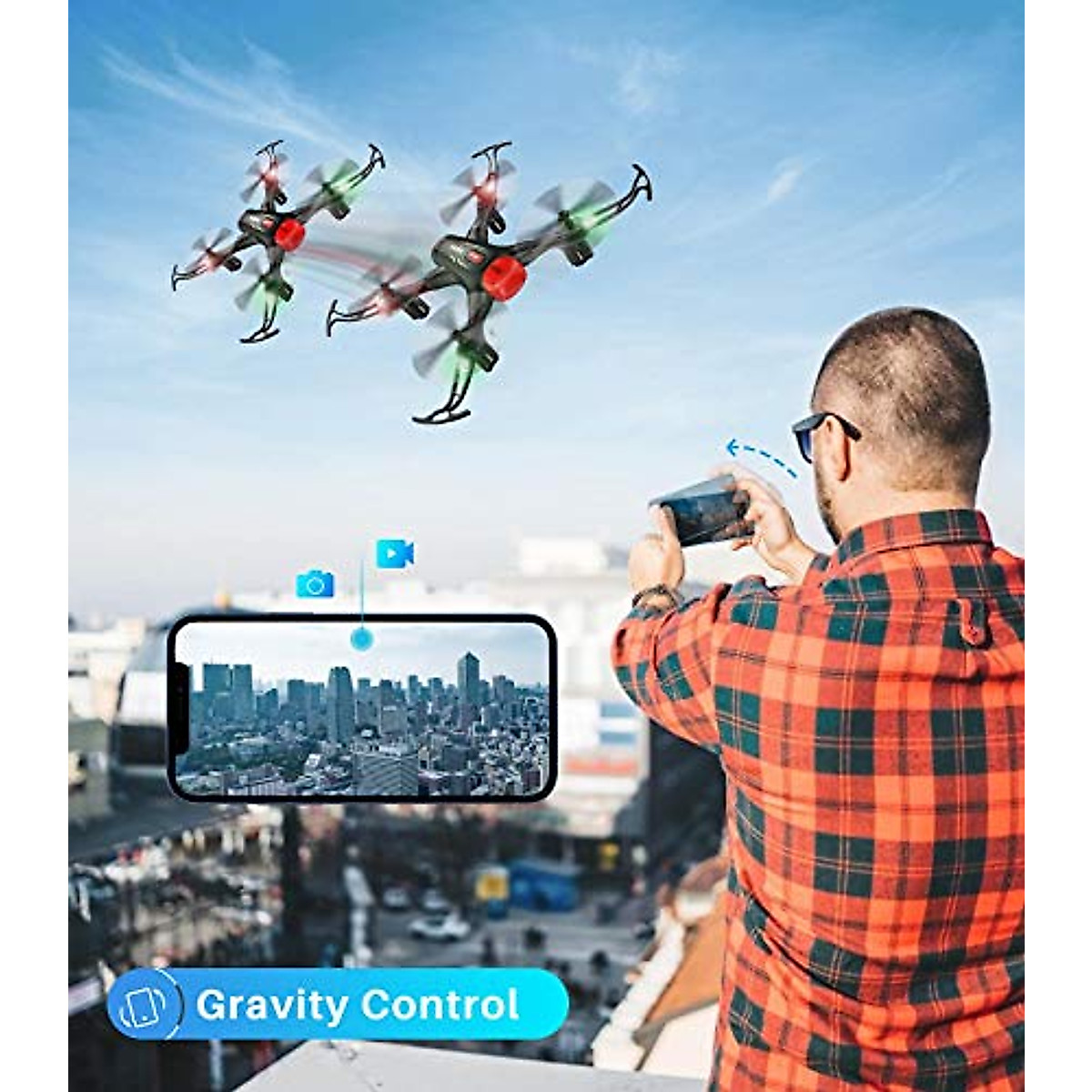 Syma X400 Mini Drone with Camera for Adults & Kids 720P Wifi FPV Quadcopter with App Control, Altitude Hold, 3D Flip, One Key Function, Headless Mode, 2 Batteries, Easy to Fly for Beginners