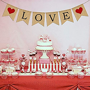 Love Burlap Banner | Valentines Day Decorations | Valentines Garland | Valentine Photo Props | Engagement Banner Decorations | Wedding Banner Decorations | Anniversary Banner Decorations