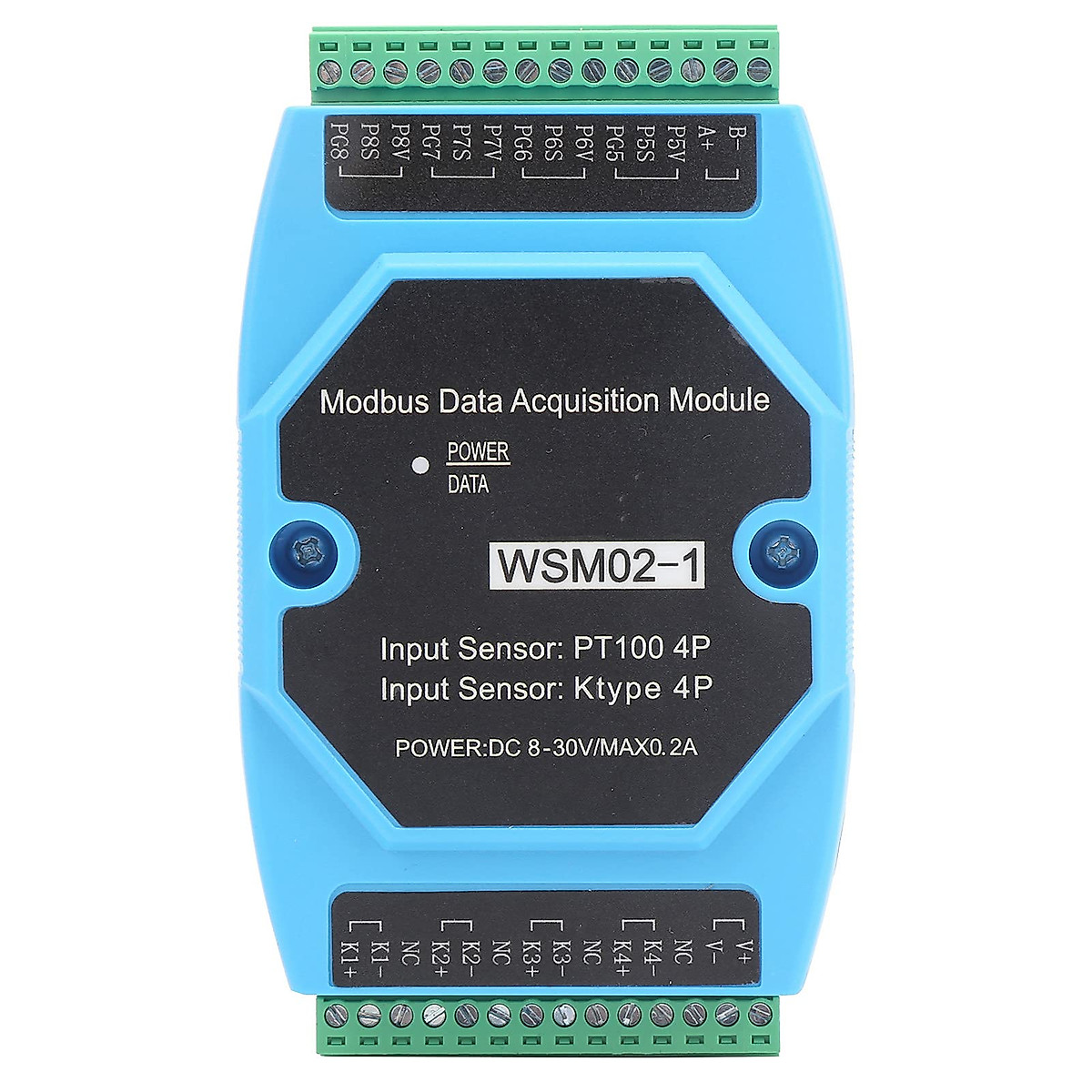 Temperature Data Loggers, Moubus Temperature Data Acquisition Module Compatible with 4-Channel PT100 and 4 Ktype Thermocouple for Industry