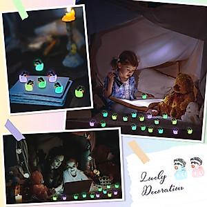 Barydat 150 Pcs Luminous Mini Resin Ducks with Sunglasses Bulk Glow in The Dark Colorful Tiny Cowboy Duck to Hide for DIY Landscape Pot Aquarium Dollhouse Baby Shower Party Favor