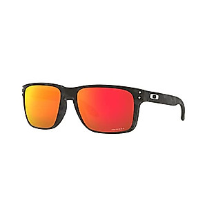 Oakley Men's OO9417 Holbrook XL Square Sunglasses, Matte Black Camouflage/Prizm Ruby, 59 mm