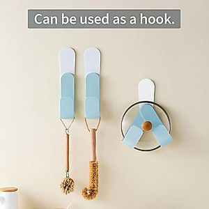 OLISHI Universal Pot Lid Organizer for Cabinet - 2 Pack Adjustable Pan Lids Organizers Inside Cabinet Door Wall Mount Pots Top Storage Organizer Rack Holder for Kitchen Blue