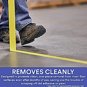 3M Vinyl Tape 471, 2 in x 36 yd, Yellow, 1 Roll, Yellow Floor Tape, Paint Alternative for Floor Marking, Social Distancing, Color Coding, Safety Marking