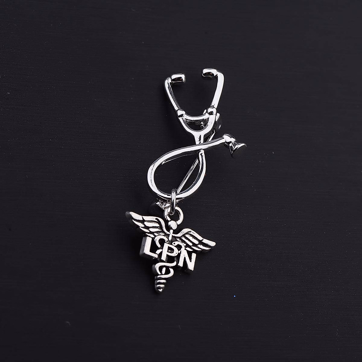 Medical Stethoscope Brooch Pins for Doctor Nurse Medical Students Medical Caduceus Gift For RN,PA,MA,LPN,LVP,NP,Vet (Copper LPN Brooch)