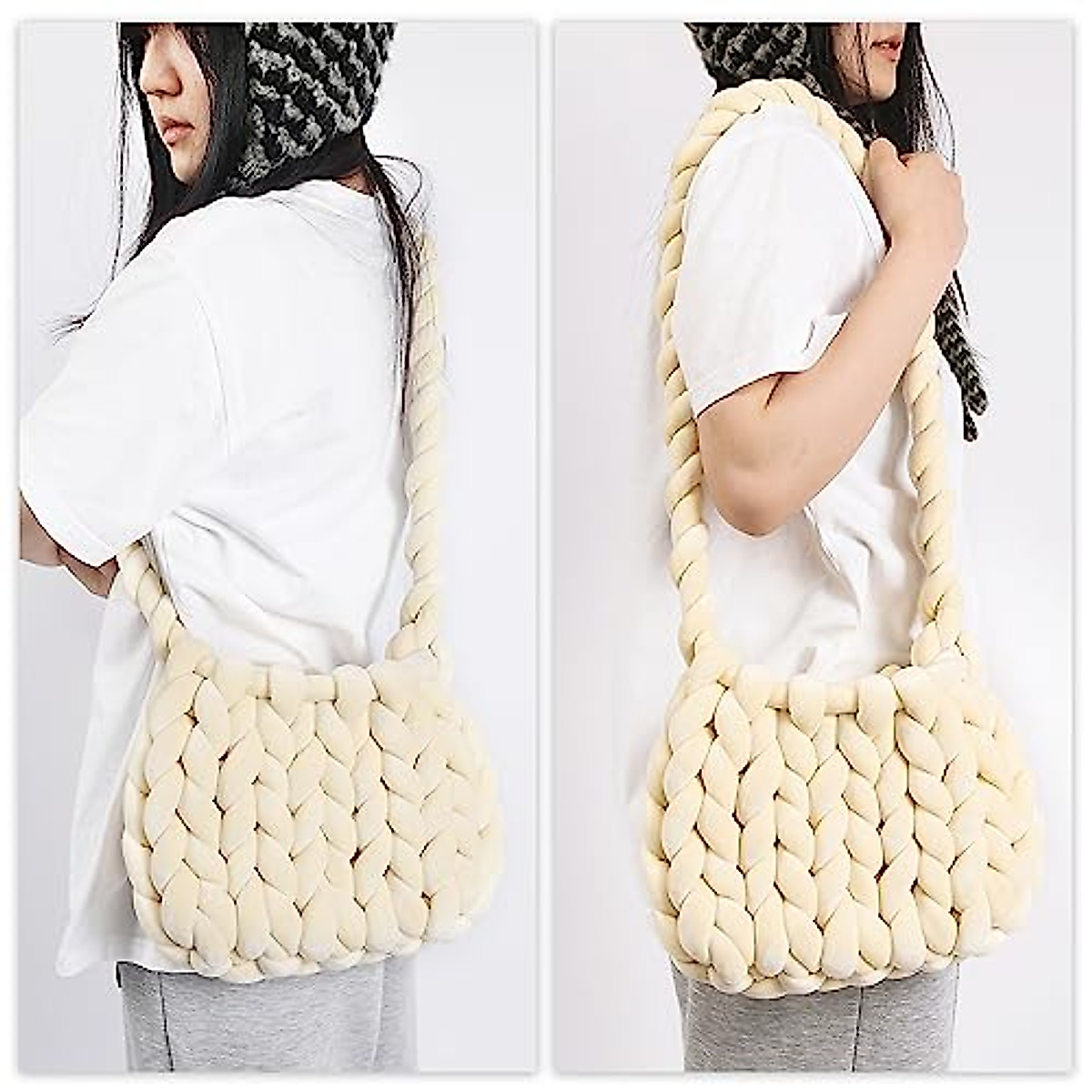 Chunky Yarn for Arm Knitting, guofa Giant Soft Fleece Yarn Bulky Yarn for Throw Blanket Pillow, Hand Knitting Bag, Cat Bed and DIY Home Decorations