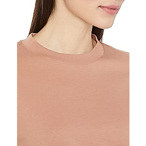 Amazon Essentials Women's Organic Cotton Drop Shoulder Relaxed Boxy Short-Sleeve T-Shirt (Available in Plus Size), Light Brown, Large