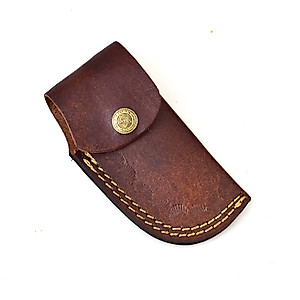 606BU Damascus Steel knife - Pocket Folding Knife with Clip - Handmade Custom knife - Damascus Pocket knife for Men – Cool Pocket Knife Good For Camping Hunting Fishing Indoor & Outdoors Activities - EDC Damascus knife - Folding Hunting Knives - Leather S