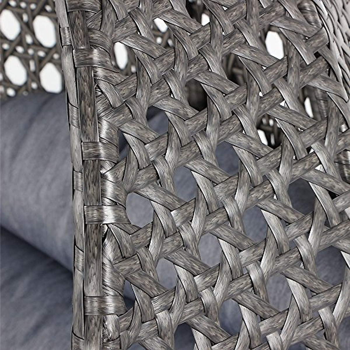 Island Gale® Luxury 2 Person Outdoor, Patio, Hanging Wicker Swing Chair 🎄🎄🎄🎄🎄🎄🎄🎄🎄🎄🎄🎄 ((2 Person) X-Large-Plus, Charcoal Rattan/Charcoal Cushion with Free Cover $128 Value)