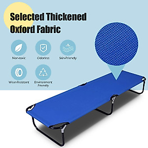 GYMAX Folding Military Cot, Portable Sleeping Cot Ultra Lightweight Heavy Duty Bed for Adults Indoor & Outdoor Use up to 300 lbs