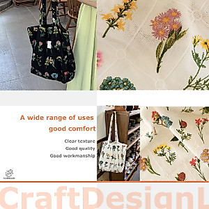 CraftDesignL Linen Daisy Embroiderd Cotton Fabric,Floral Embroidered Fabric,Daisy Fabric,Embroidered Fabric,Dress Fabric,Designer Fabric,Fabric by Yard (White)